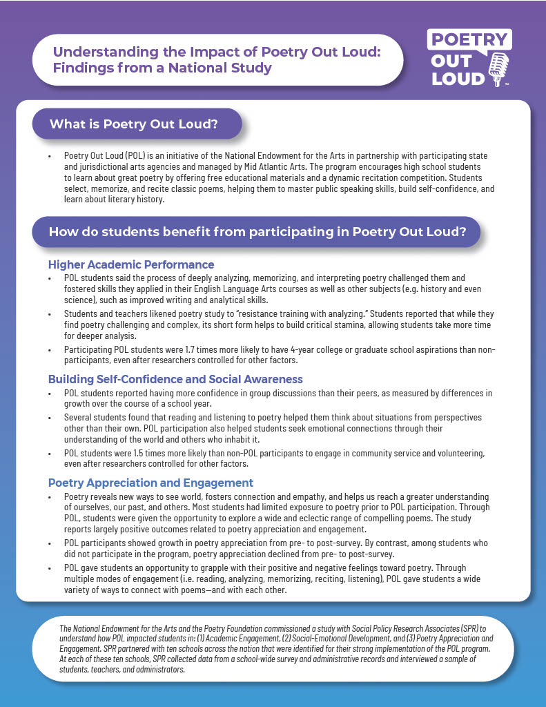 Teachers and Organizers – Poetry Out Loud